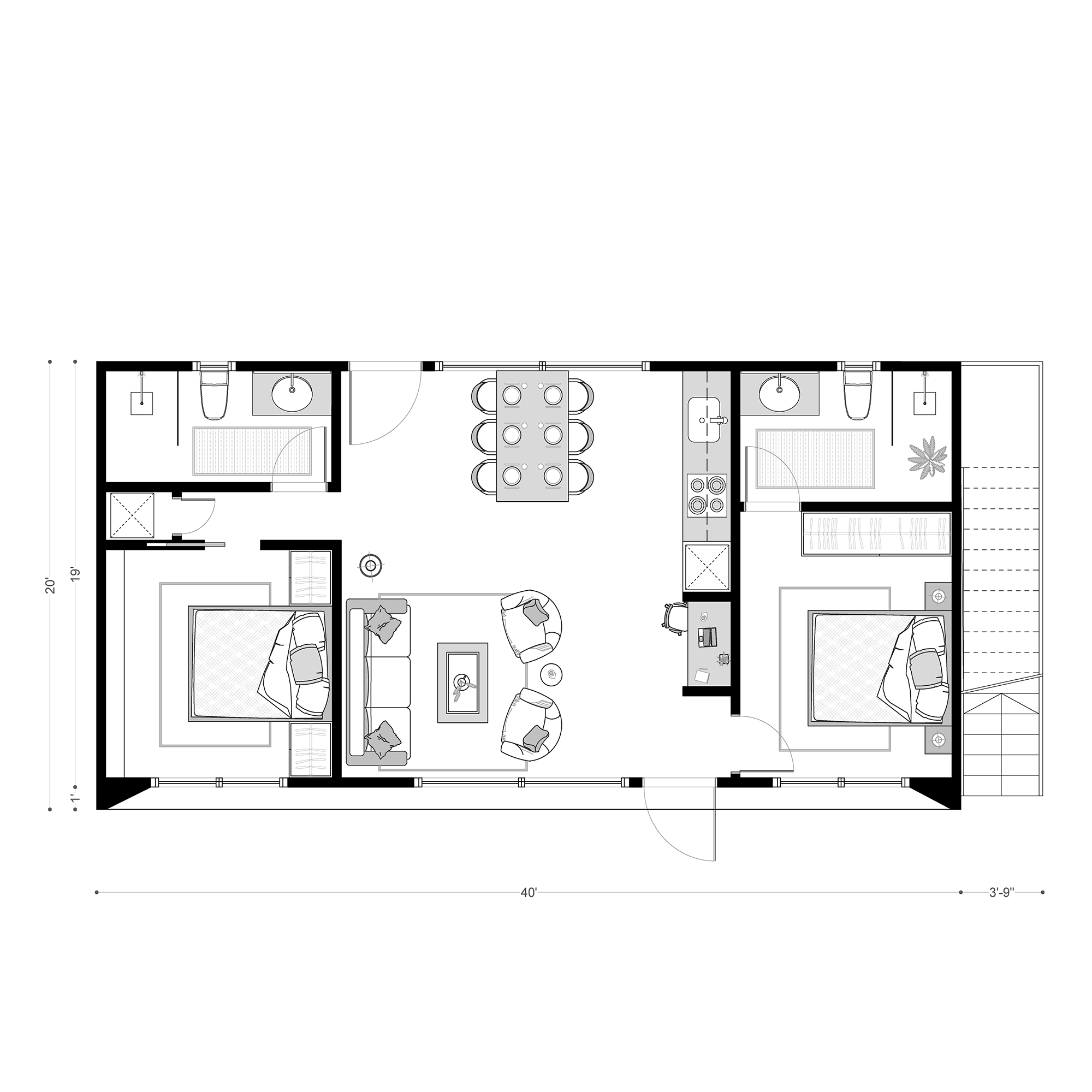 8’9” – 13’4”